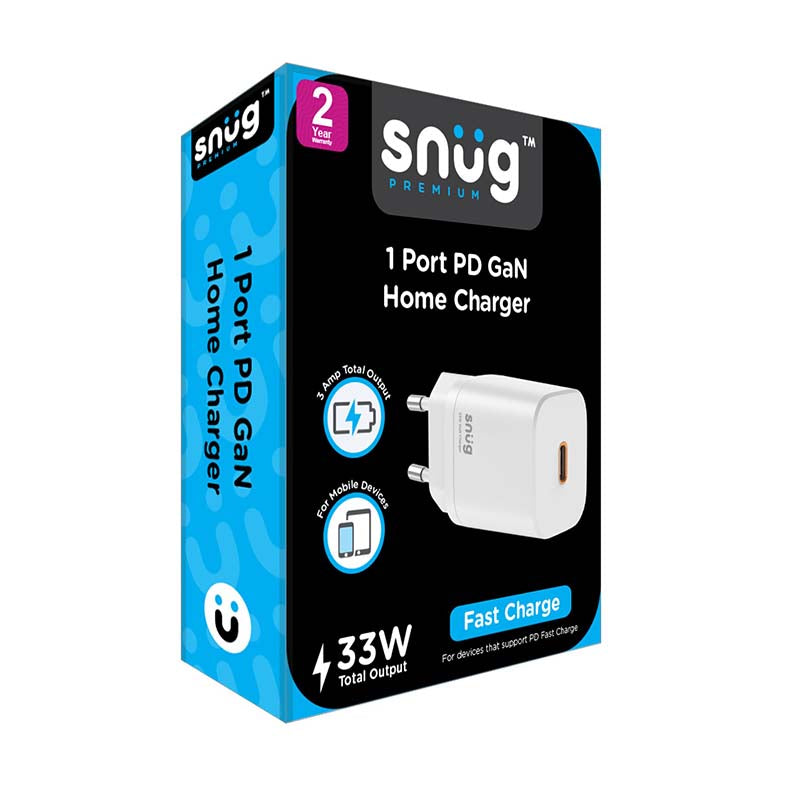 Snug 1 Port PD GaN Wall Charger 33W - White – Technomobi (Pty) Ltd