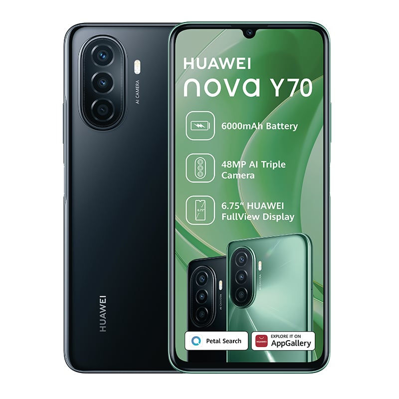 Huawei - Huawei Nova Y70 Dual Sim 64Gb - Midnight Black was sold for R3 ...