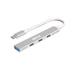 Supa Fly Type C & USB C 4 Port Hub - Silver | Technomobi