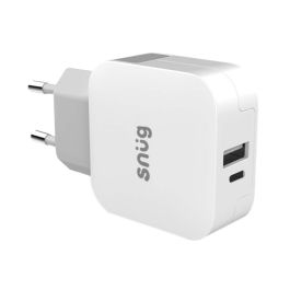 Snug 2 Port PD 30W Wall Charger With Type C Cable - White | Technomobi